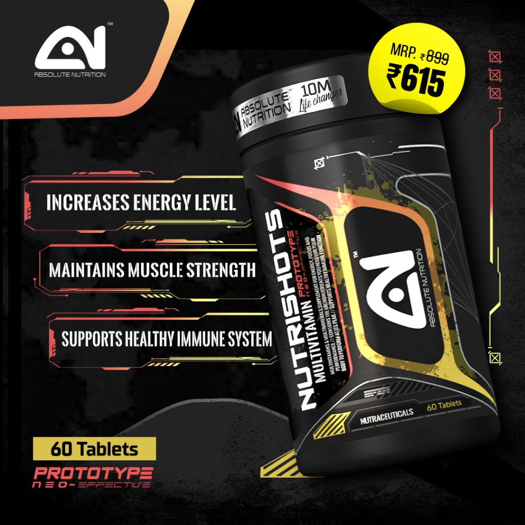Absolute Nutrition Nutrishots Multivitamin - 60 Veg Tablets - Absolute ...